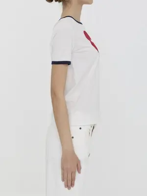 Celine Heart Triomphe Cotton Jersey T-shirt - White