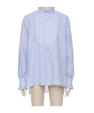 Valentino Garavani Checked Ruffle Detailed Long-sleeved Shirt