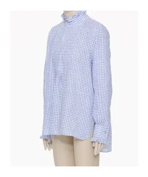 Valentino Garavani Checked Ruffle Detailed Long-sleeved Shirt