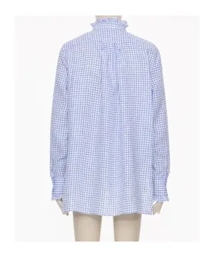 Valentino Garavani Checked Ruffle Detailed Long-sleeved Shirt