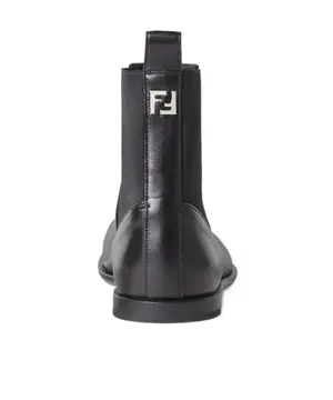 Fendi Nappa Leather Chelsea Boots - Black