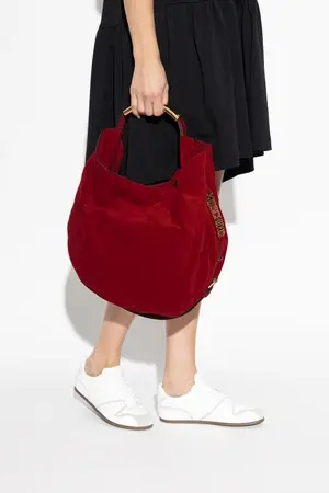 Moschino Top Handle Handbag With Magnetic Clasp And Logo Detail