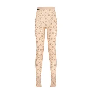 MARINE SERRE All-over Moon Printed Tights - Nude