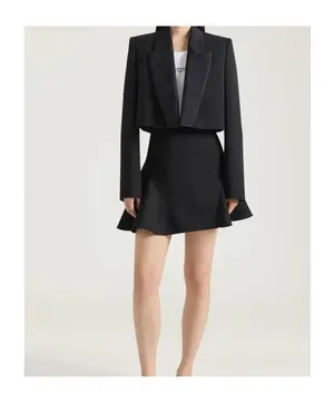 Givenchy Cropped Tuxedo Jacket In Grain De Poudre Wool