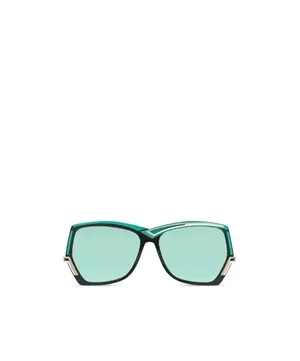 Cazal Geometric Frame Sunglasses - Black-grassy Green