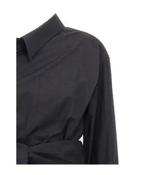 Moschino Asymmetric One-shoulder Shirt With Knotted Waist