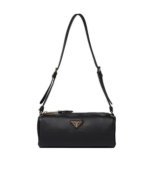 Prada Logo Plaque Zipped Shoulder Bag