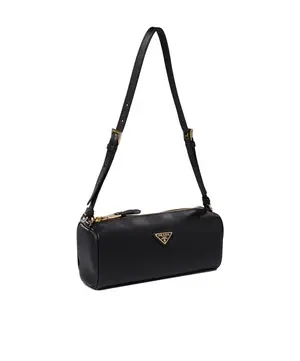 Prada Logo Plaque Zipped Shoulder Bag