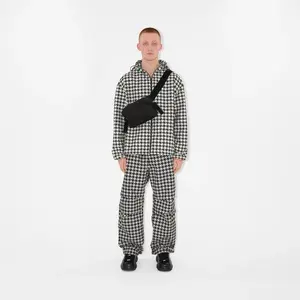 Burberry Check-jacquard Zipped Belt Bag - Black