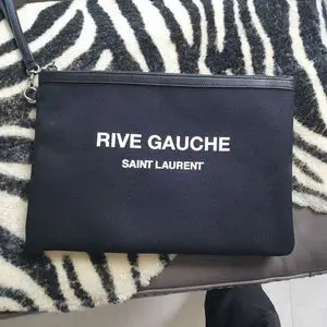Saint Laurent Rive Gauche Zipped Pouch - Black