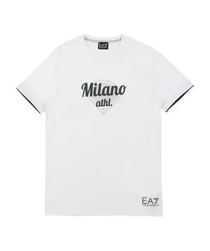 EA7 Logo T-shirt With Round Neck - White