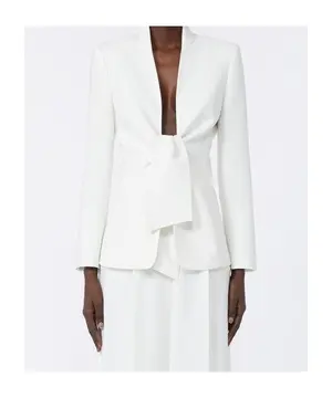 Max Mara Ghiotto Twist Detailed Blazer - White