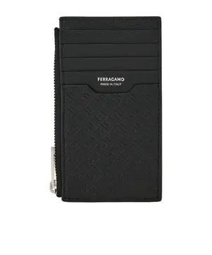 FERRAGAMO Zipper Card Bag - Black