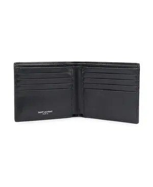 Saint Laurent Tiny Logo Bi-fold Wallet - Black