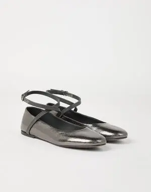 Brunello Cucinelli Metallic-effect Ballet Flats