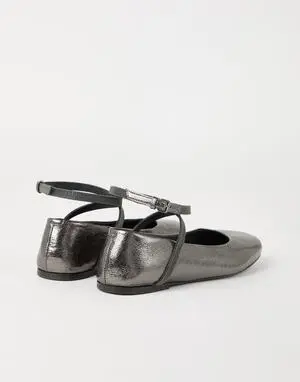 Brunello Cucinelli Metallic-effect Ballet Flats