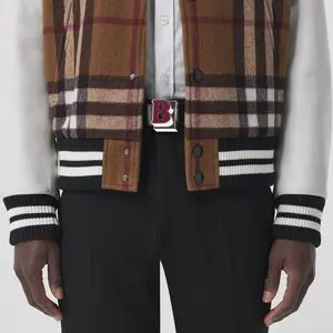 Burberry Letter Graphic Leather Belt