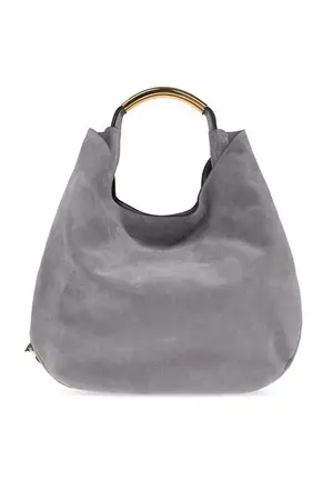 Moschino Top Handle Handbag With Side Logo - Grey