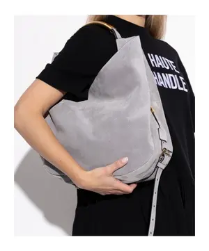 Moschino Top Handle Handbag With Side Logo - Grey