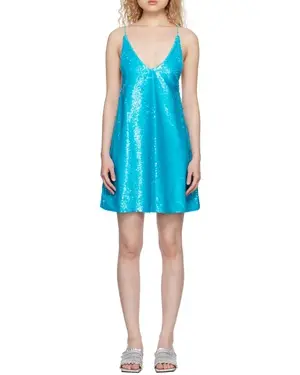 GANNI Sequin Embellished Strap Mini Dress