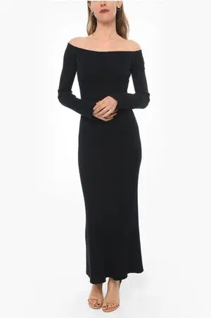 Chloé Long Sleeved Ribbed Maxi Dress