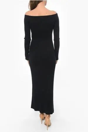 Chloé Long Sleeved Ribbed Maxi Dress
