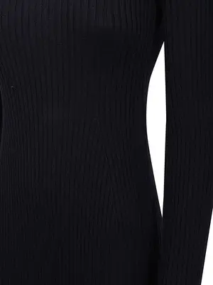 Chloé Long Sleeved Ribbed Maxi Dress