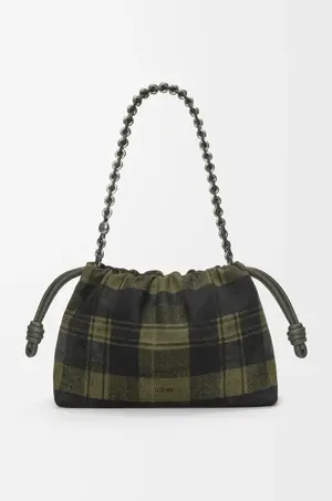 Loewe Medium Flamenco Tartan Suede Purse