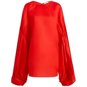 Khaite The Quico Puff-sleeved Blouse - Red