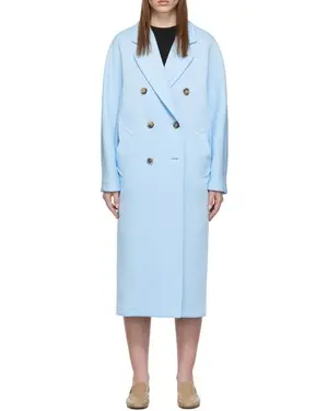 Max Mara Double Breasted Coat - Blue