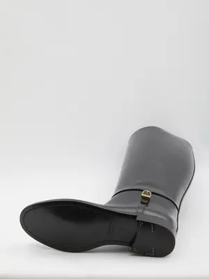 Saint Laurent Julia Logo Engraved Boots - Black