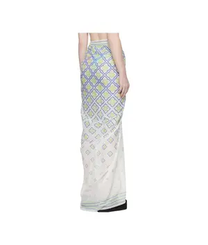 Casablanca Gradient Letter Pattern Midi Skirt
