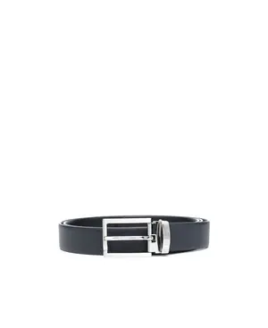 Emporio Armani Logo Engraved Buckled Belt - Black