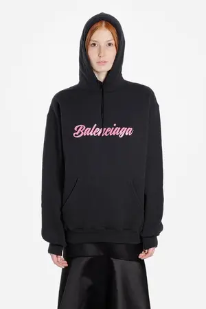 Balenciaga Logo Hoodie - Black