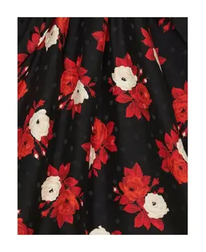 Saint Laurent V-neck Printed Long-sleeved Dress