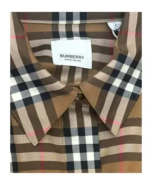 Burberry Check Stretch Cotton Shirt Dress - Multicolor