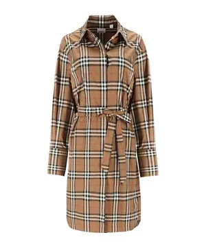 Burberry Check Stretch Cotton Shirt Dress - No