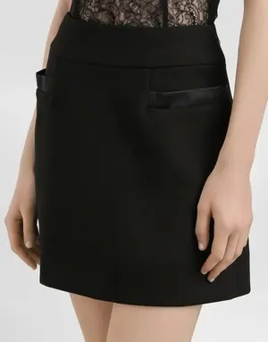 Dolce & Gabbana Crepe Mini Skirt With Tulle Detail