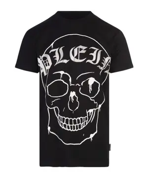 Philipp Plein Skull Printed Round Neck Ss T-shirt - Black