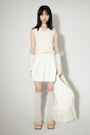 Our Legacy Pleated Skirt With Raw Hem And Side Zippers
