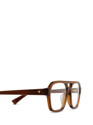 Bottega Veneta Square Frame Eyeglasses - Brown