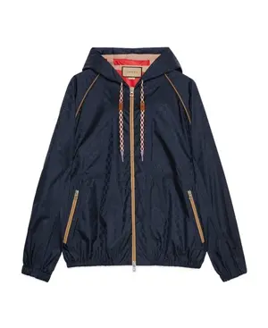 Gucci Gg Supreme Jacquard Zip-up Hooded Jacket