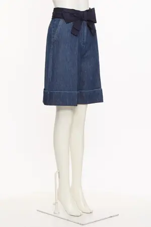 Valentino Garavani Denim Shorts With Bow Embellishment
