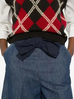 Valentino Garavani Denim Shorts With Bow Embellishment