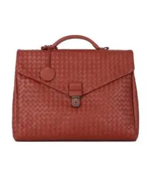 Bottega Veneta Intrecciato Weaving Briefcase - Brown