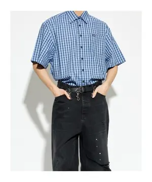 Vetements Logo Patch Checked Short-sleeve Shirt