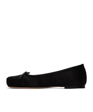 AeydĒ Gabriella Satin Ballerina Flats - Black