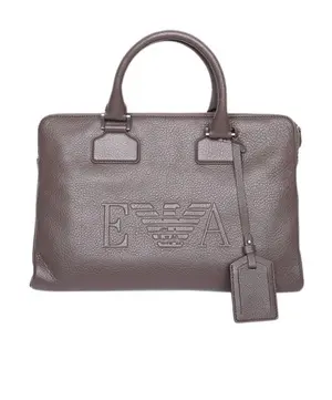 Emporio Armani Logo Detailed Briefcase - Gray
