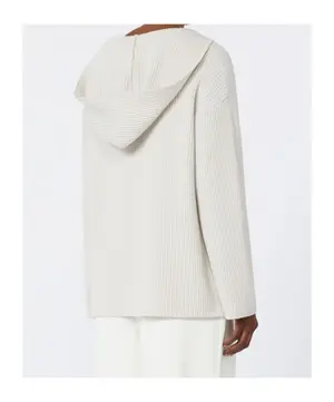 Max Mara Falcone Ribbed Hoodie - White