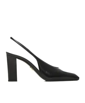 Prada Square Toe Slingback Pumps - Black